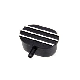 Black Aluminum Oval Finned Push-In Oil Cap W/ PCV Tube